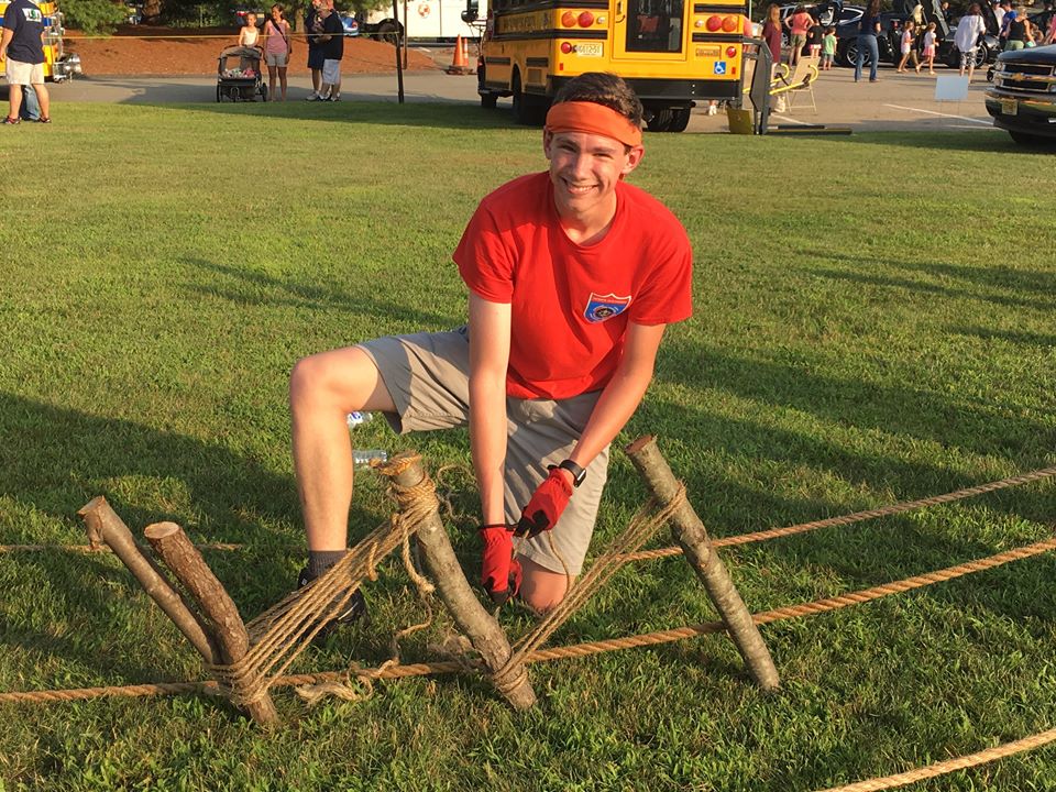 Troop 236 Builds Monkey Bridge at Community Night Out 2k17 | Troop 236