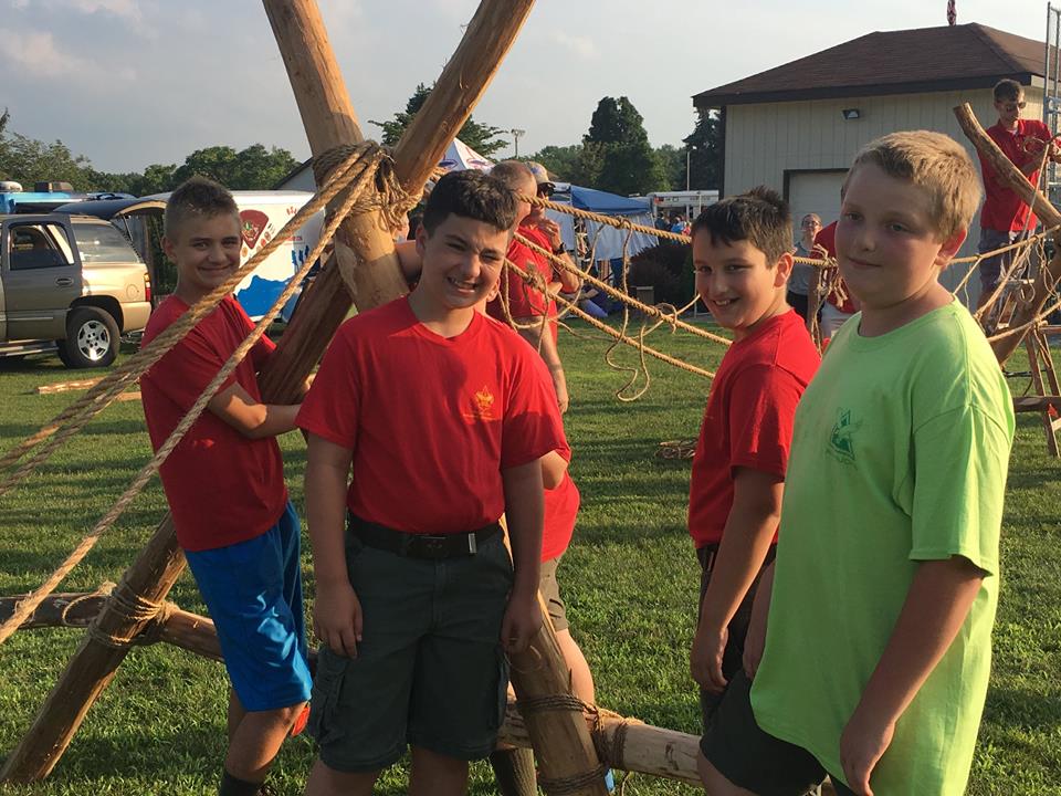 Troop 236 Builds Monkey Bridge at Community Night Out 2k17 | Troop 236