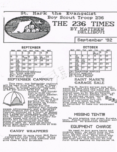The 236 Times Sept 1992 | Troop 236